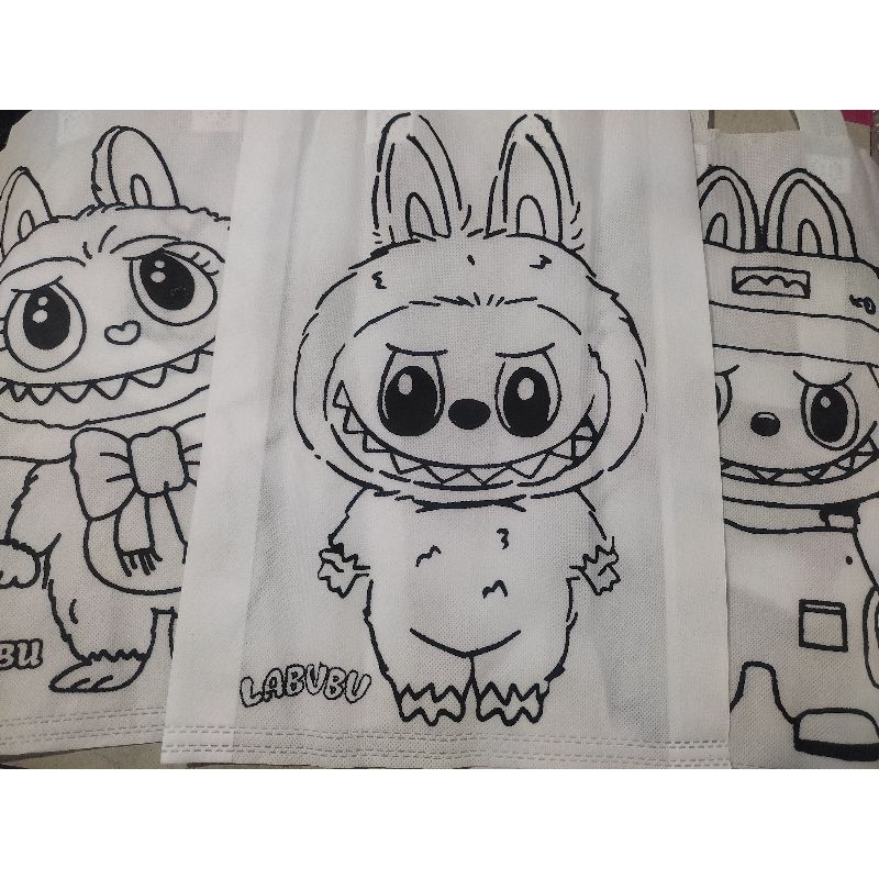 Jual tas lukis goodie bag motif labubu series ukuran 30x40 65-70gsm ...