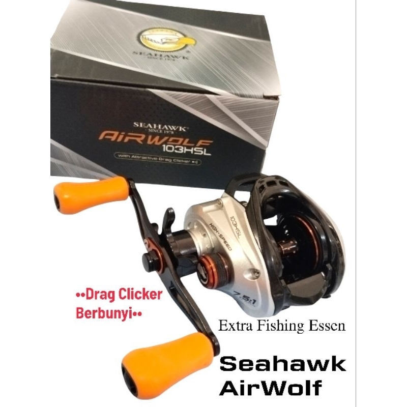 Jual Reel BC Seahawk AIR WOLF 103HSL Drag Clicker Berbunyi Hi Speed | Shopee Indonesia