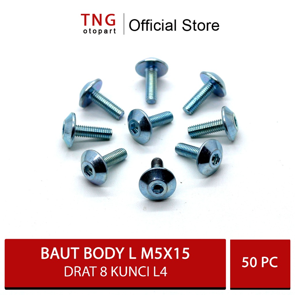 Jual 50 pcs Baut Body L Drat 8 Kunci L4 / Baut Body xride | Shopee ...