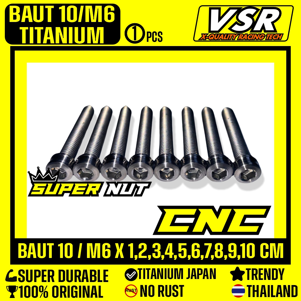 Jual Baut 10 Baut M6 Datar Spiral Tingkat L Stainless Titanium Super ...