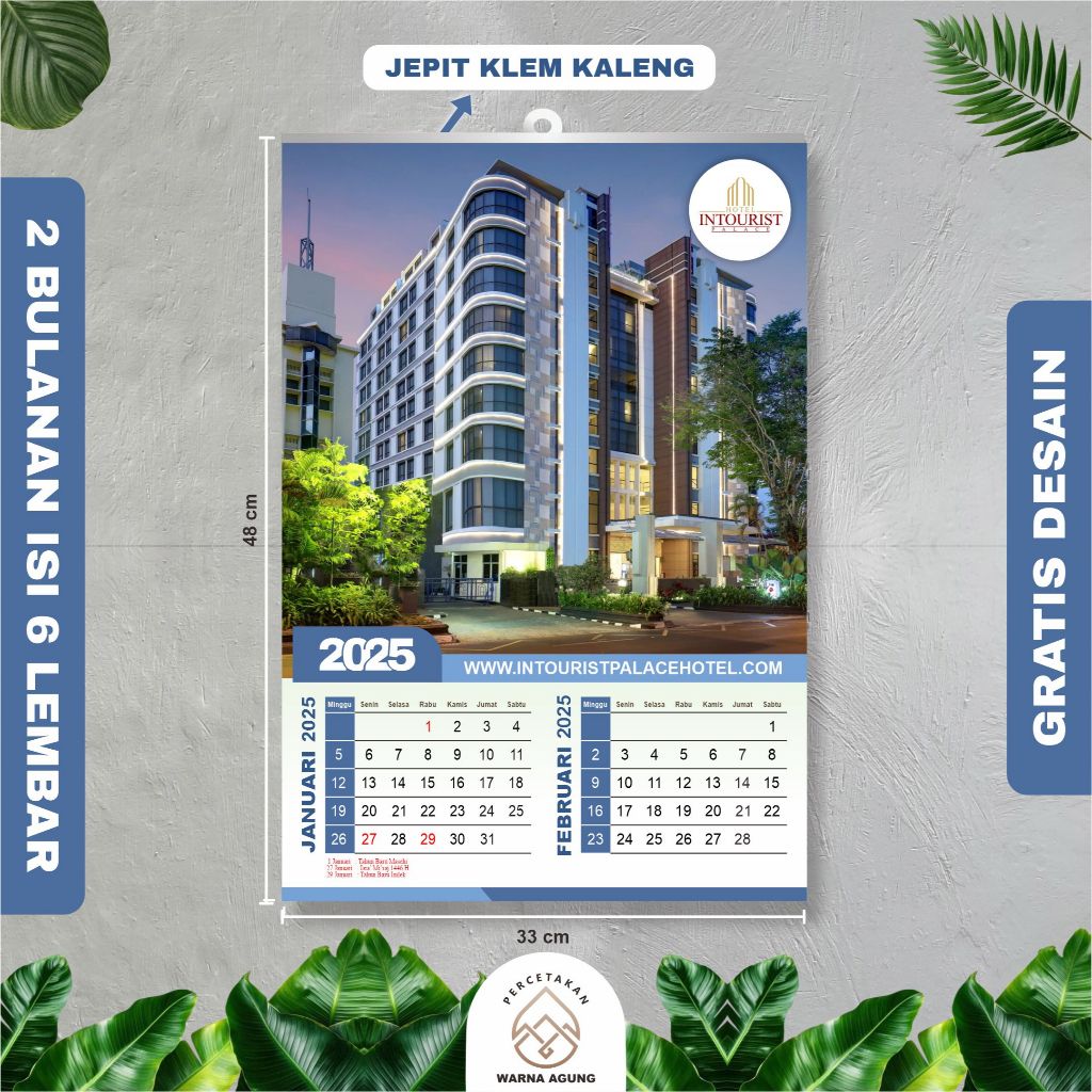 Jual Cetak Kalender 2 Bulanan isi 6 Lembar Custom 2025 | GRATIS DESAIN ...