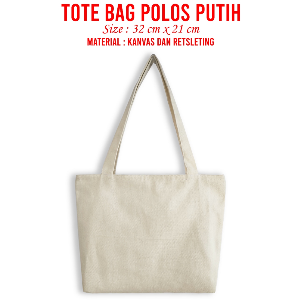 Jual Tote Bag Kanvas Horizontal Motif POLOS Goodie Bag Totebag Canvas Souvenir Tas Jinjing Tas ...