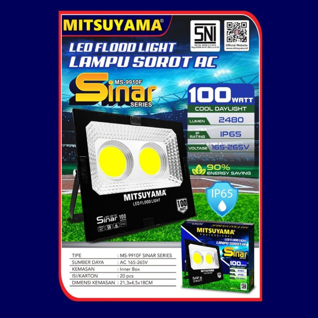 Jual Lampu Sorot COB 100w AC Mitsuyama Series Sinar LED Flood Light | Shopee Indonesia