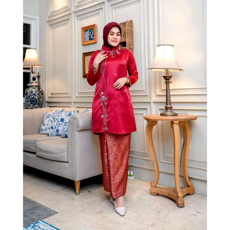Jual SET KEBAYA KURUNG MELAYU TAFETA PAYET // KEBAYA KURUNG // KEBAYA KURUNG TAFETA // BAJU ...