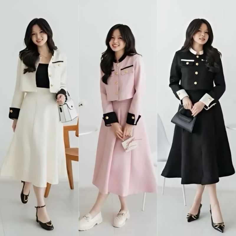 Jual TIFKLY - SETELAN WANITA BLAZER MODEL KOREAN STYLE / ONESET BAJU DAN ROK KOREAN STYLE ...