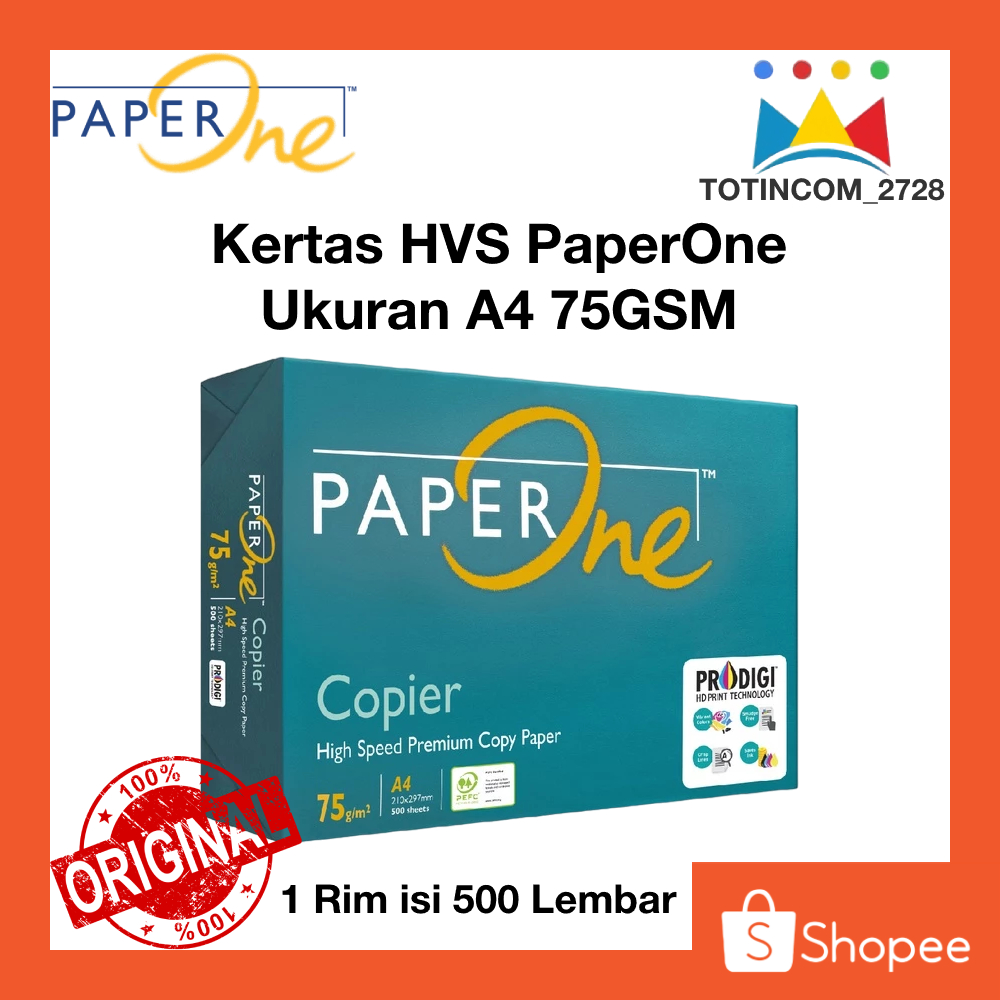 Jual Kertas HVS Paper One A4 75 gr kertas fotokopi Print Paperone | Shopee Indonesia