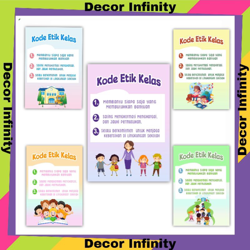 Jual Poster Dinding KODE ETIK KELAS Poster sekolah edukasi belajar ...