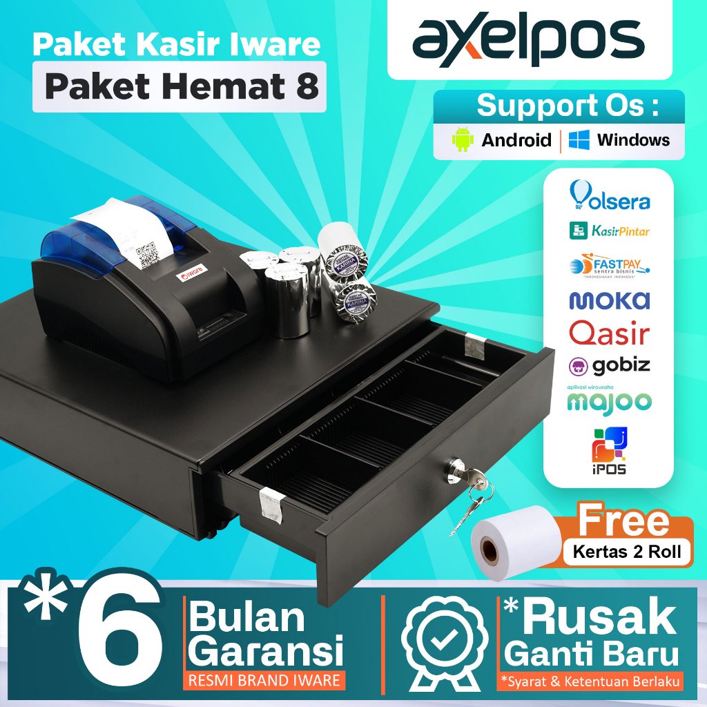Jual Axelpos PAKET ALAT KASIR ANDROID PRINTER BLUETOOTH - CASH DRAWER ...