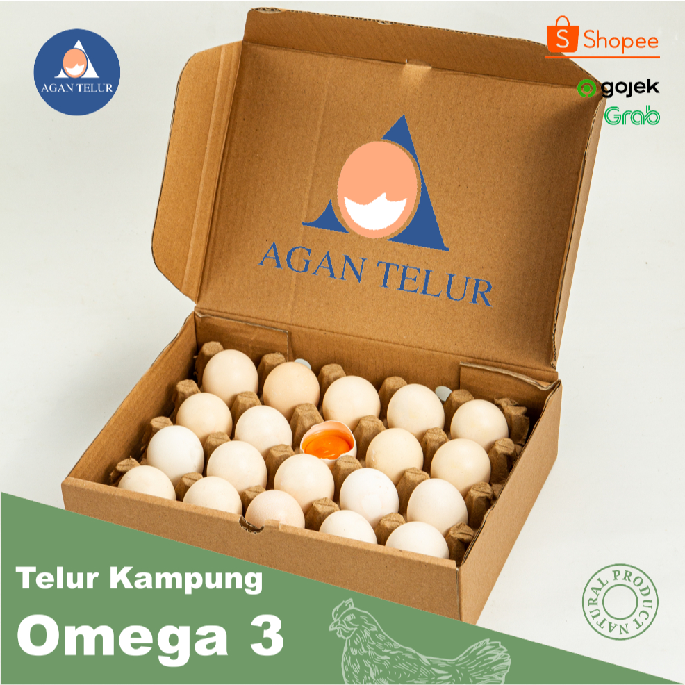 Jual Telur Ayam Kampung Omega Super (Merah/orange) 20 Butir/ Box Agan ...