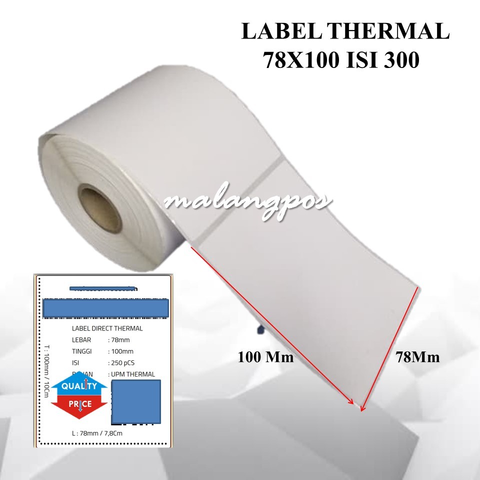 Jual Label Barcode Thermal Ukuran 78x100 Label Resi Pengiriman 78 x 100 ...