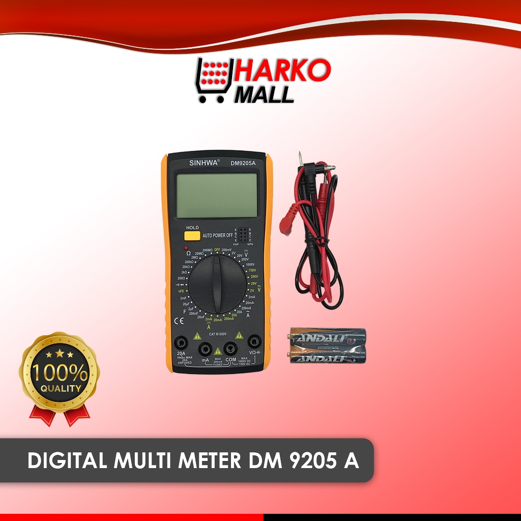 Jual Multi Tester Digital DM 9205 A Avometer Multi Meter + Tombol Hold ...
