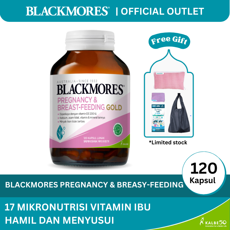 Jual 𝑶𝑭𝑭𝑰𝑪𝑰𝑨𝑳 Blackmores Pregnancy & Breast-Feeding Gold isi 120 ...