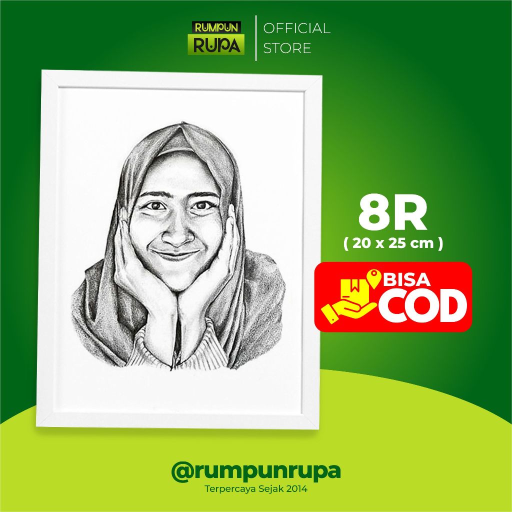 Jual Rumpun Rupa - Simple Sketsa 1 Wajah Ukuran 8R (20x25 cm) Lukis ...