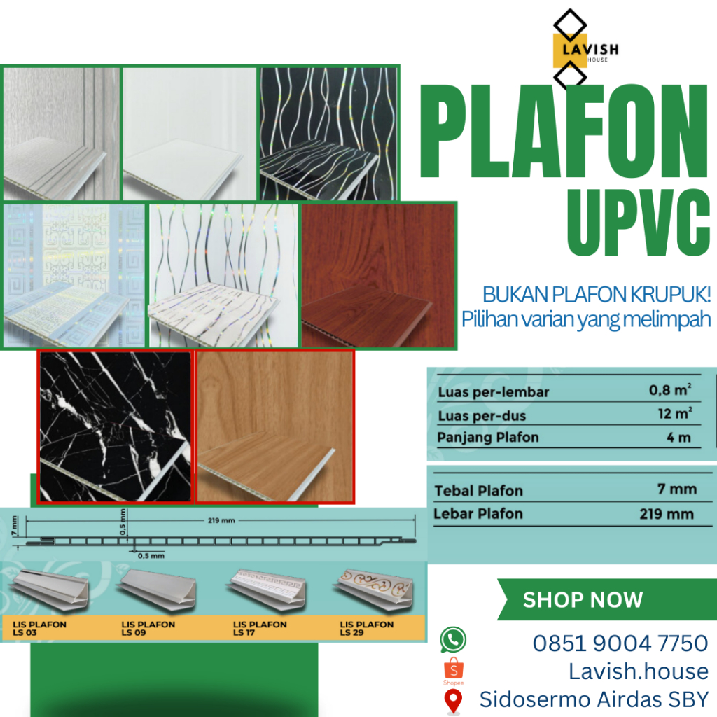 Jual PLAFON PVC BUKAN PLAFON KERUPUK PLAFON UPVC PLAFON RUMAH PLATINUM ...