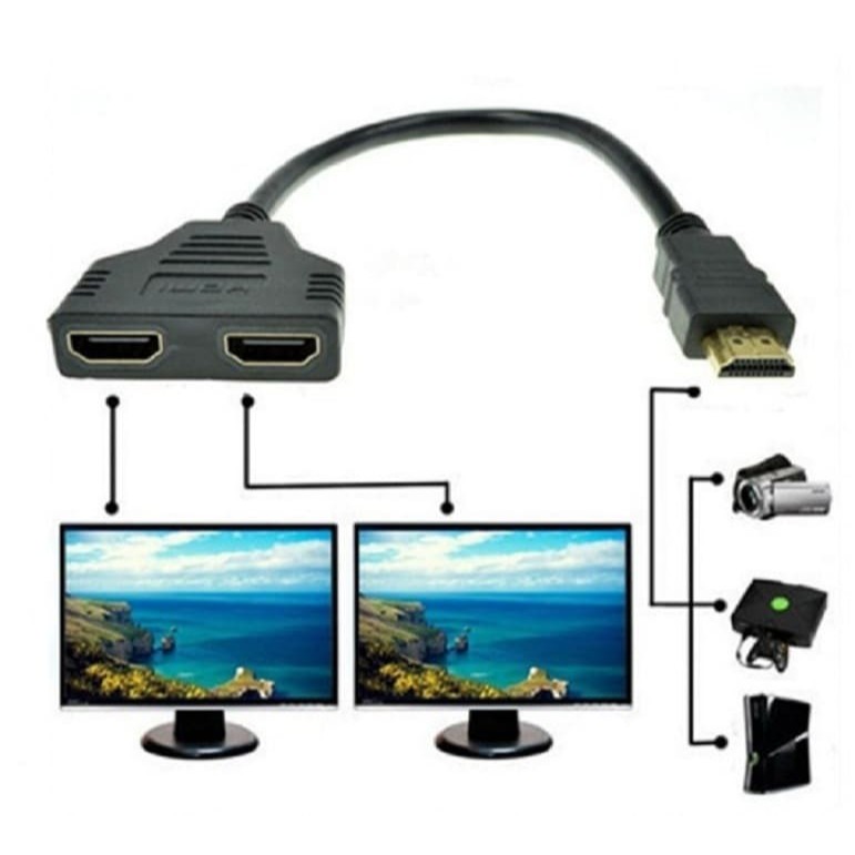 Jual KABEL HDMI SPLITTER 2 PORT TANPA POWER / 1 INPUT KE 2 OUTPUT ...