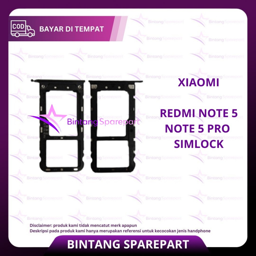 Jual SIMLOCK XIAOMI REDMI NOTE 5 / NOTE 5 PRO / TEMPAT KARTU / SIMTRAY ...