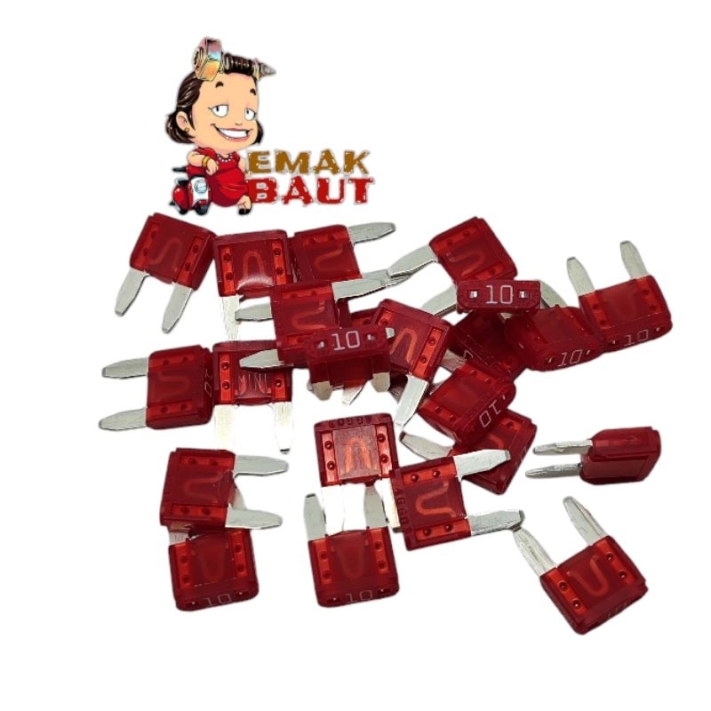 Jual FUSE SIKRING 10 A AMPER ORIGINAL HONDA AHM MERAH Emak Baut ...