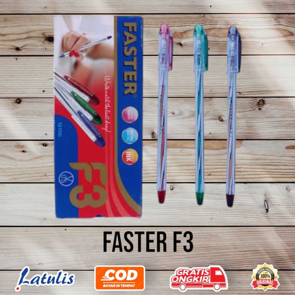 Jual BOLPEN FASTER F3 / Pulpen Bolpoin FASTER F3 / F-3 0.5 mm | Shopee ...