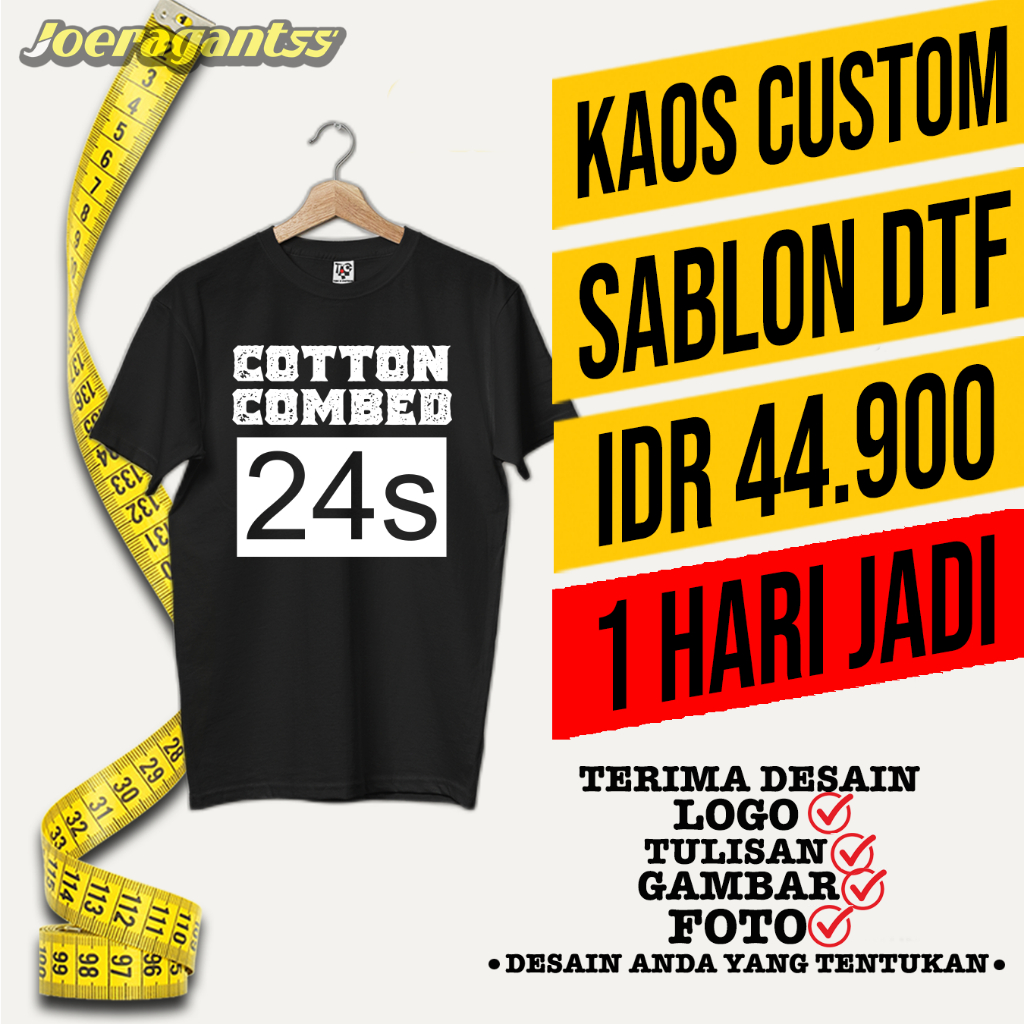 Jual KAOS SABLON CUSTOM SATUAN 24S DESAIN SENDIRI SUKA SUKA BISA FOTO/GAMBAR/TULISAN/KATA-KATA ...