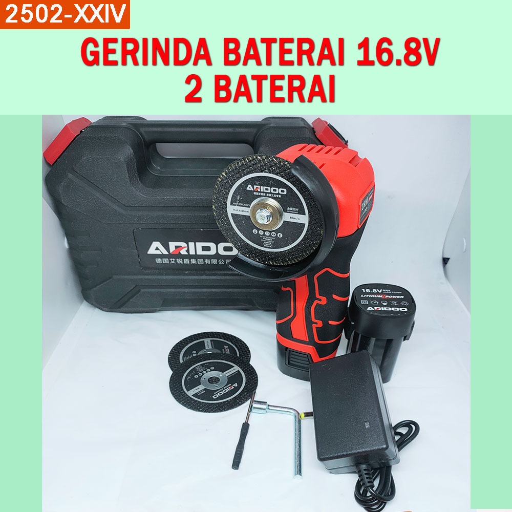 Jual ARIDOO Mesin gerinda tangan cordless Angle Grinder 16.8V electric ...