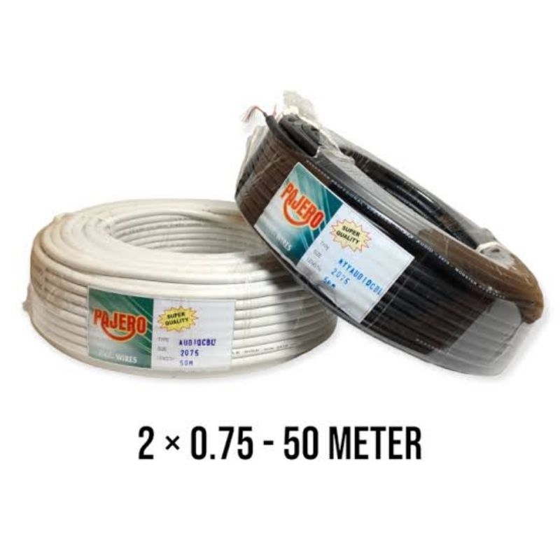 Jual KABEL LISTRIK SERABUT AUDIO 2X0.75X50M PAJERO PUTIH/HITAM / HYO & NYYHY AUDIO CABLE 2X0 ...