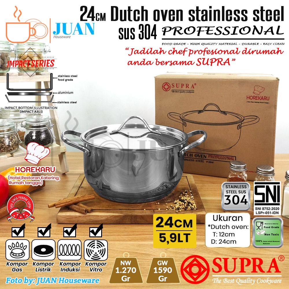 Jual SUPRA Panci stainless 24cm professional series sus 304 impact ...