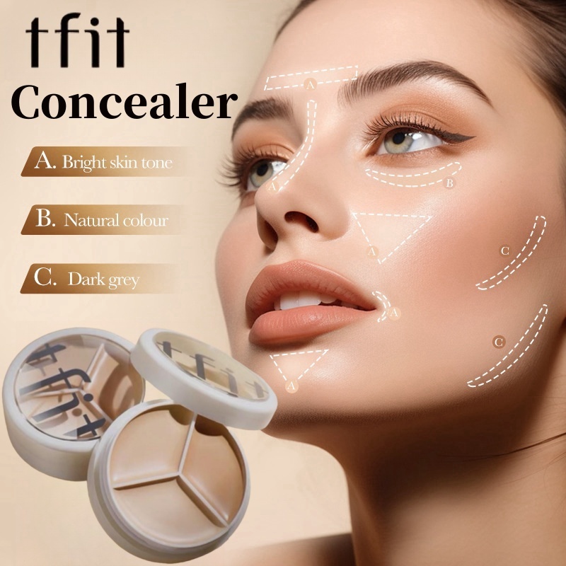 Jual TFIT Tri-Color Concealer Cover Spots Dark Circles Under Eyes Acne ...