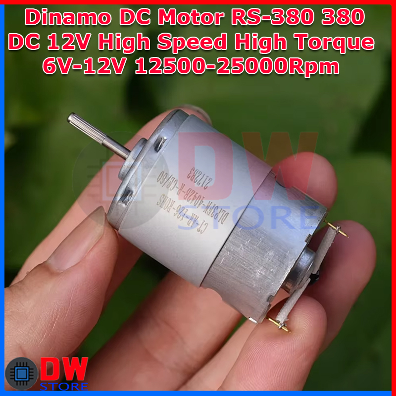 Jual Dinamo DC Motor RS380 RS 380 DC 12V High RPM Speed High Torque DIY ...