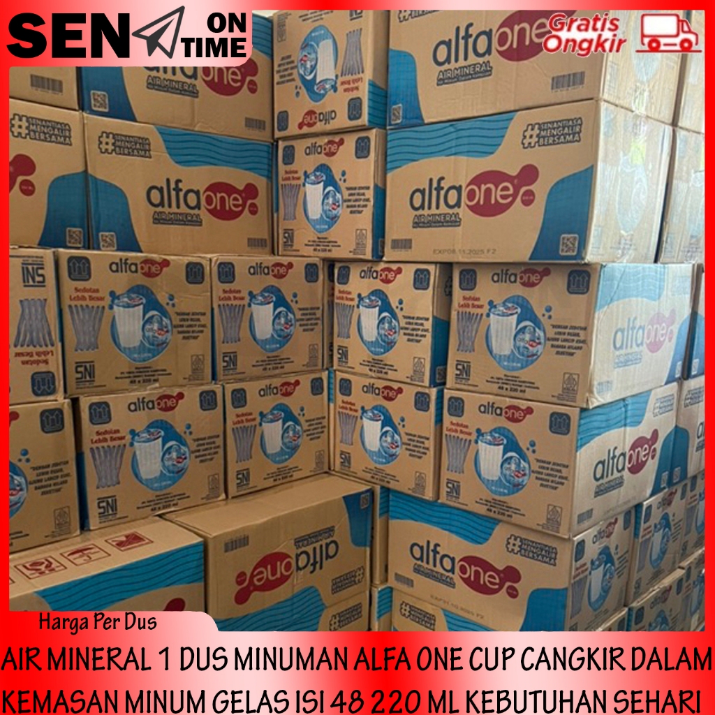 Jual Minuman Cup Cangkir Alfa One Air Mineral 1 Dus Dalam Kemasan Minum Putih Gelas Isi 48pcs ...