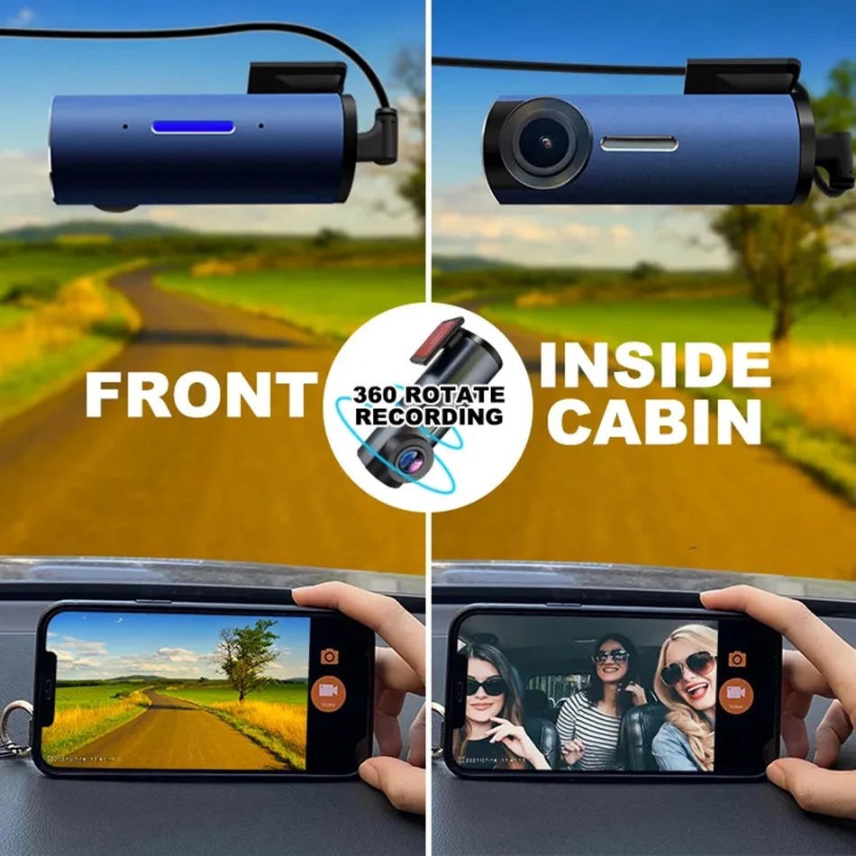 Jual Kamera Mobil Dashcam WiFi Rotatable DEPAN + DALAM KABIN Ultra WIDE ...