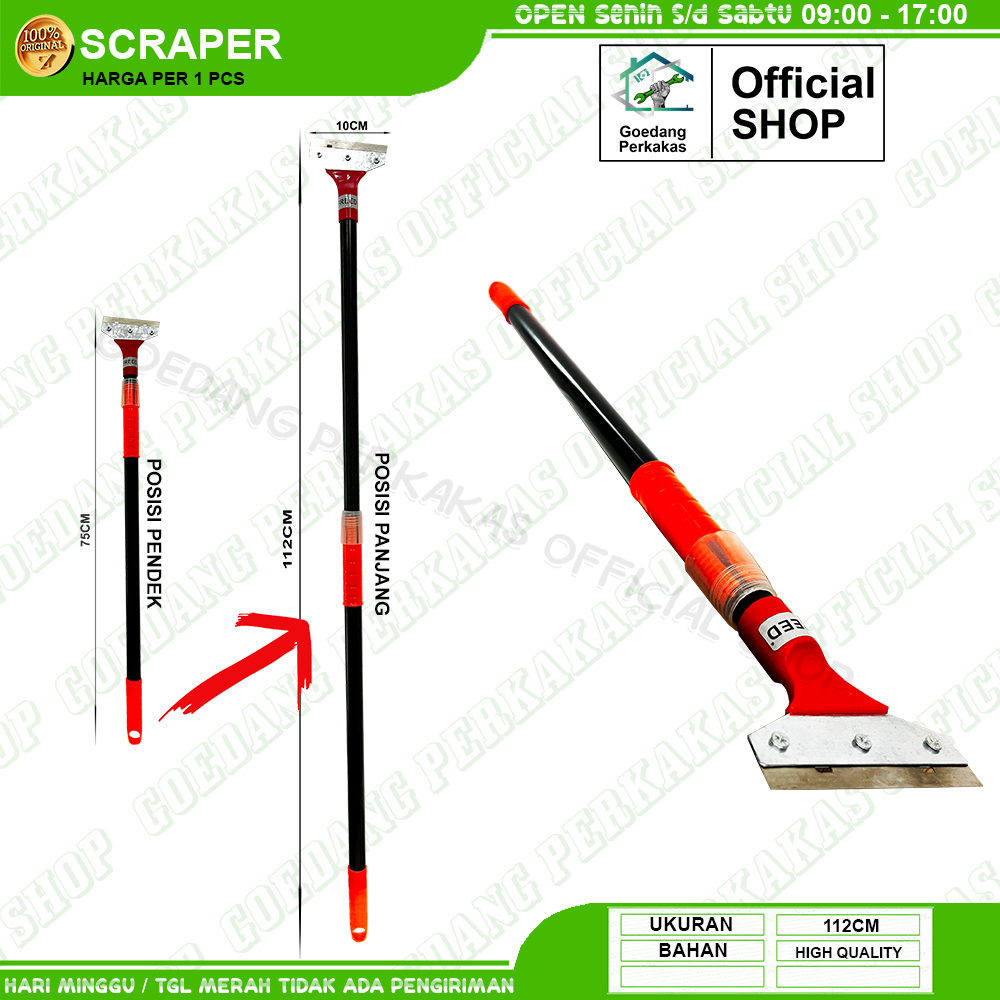 Jual Kape Besi Gagang Plastik Panjang 112Cm Freed / Scraper Alat Kerok ...