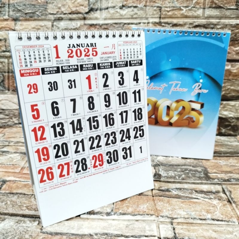 Jual KALENDER MEJA KERJA MODEL LEBAR ANGKA HITAM [ AO ] 2025 | Shopee ...