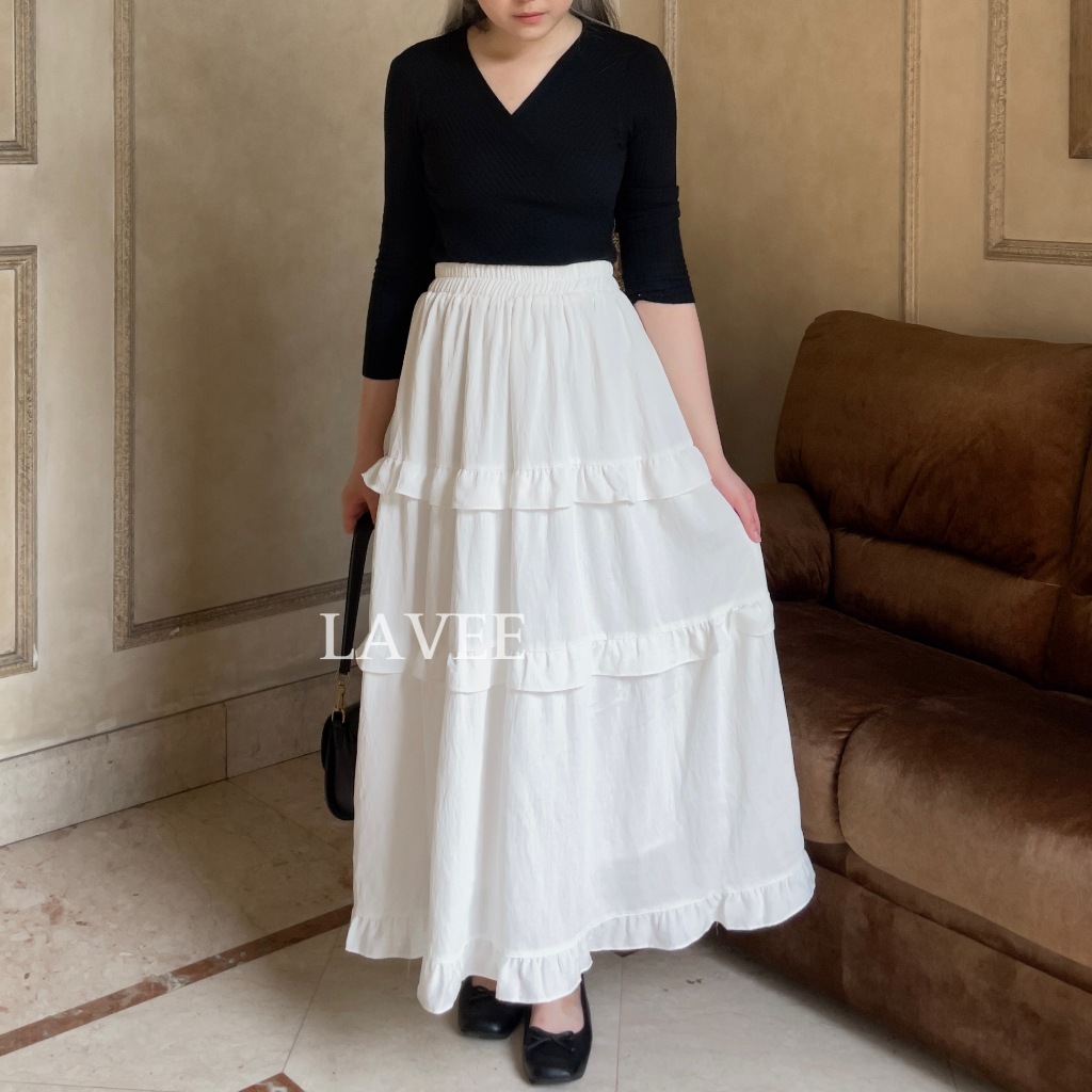 Jual LAVEE - Rae Skirt - LAVEE APPAREL / Rok Panjang Susun Wanita Linen ...