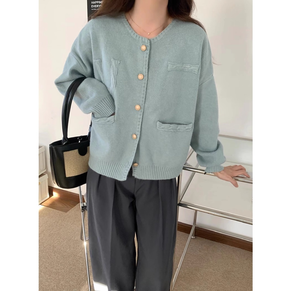 Jual Sweater rajut wanita ala korea Kardigan rajutan lembut warna solid ...