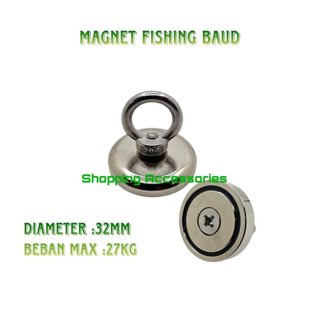 Jual Magnet Fishing Baut 32mm Super Kuat Strong Magnetic Gantungan Hook ...