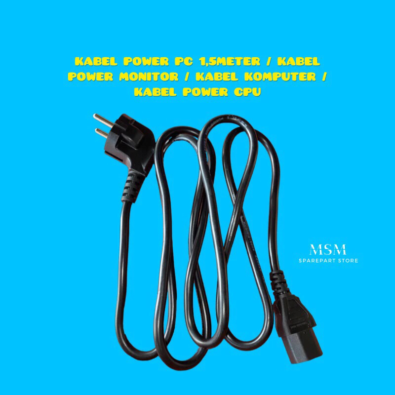 Jual KABEL POWER PC 1,5METER / KABEL POWER MONITOR | Shopee Indonesia
