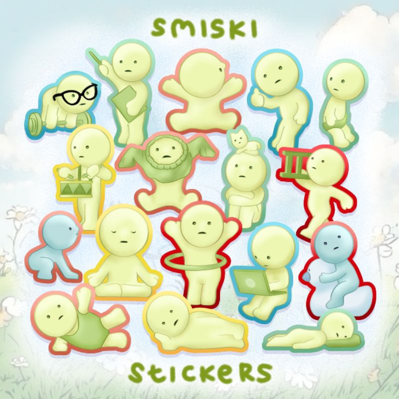 Jual Smiski Glitter Sticker - Wahoo! Cute Stickers - Stiker Dekorasi ...