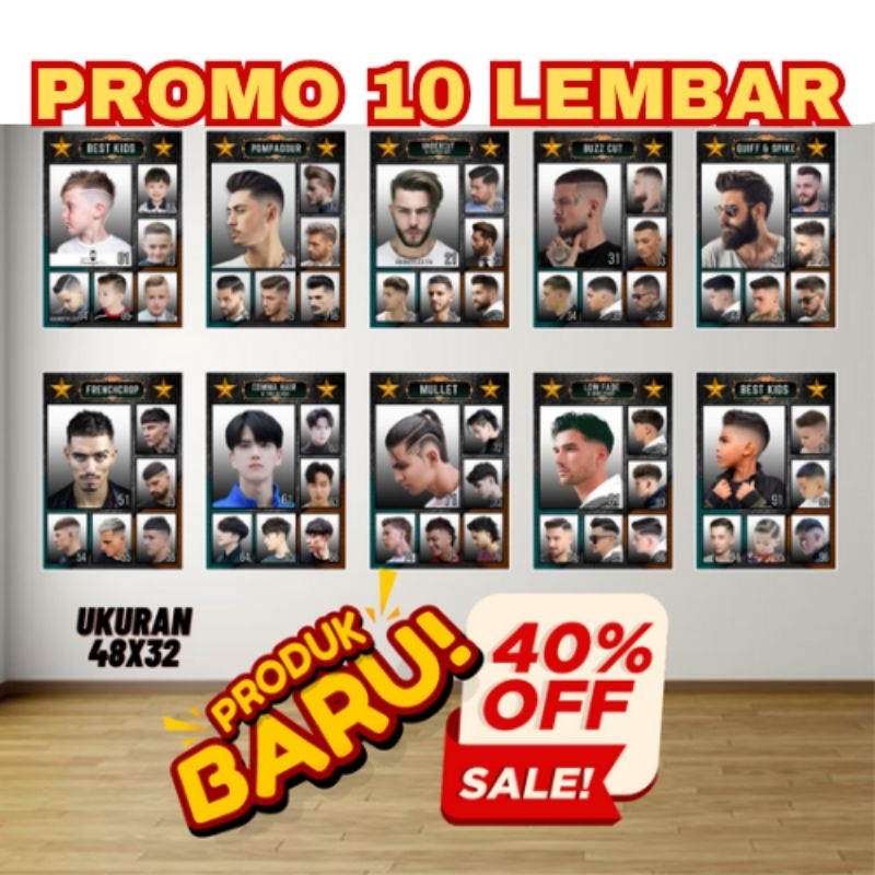 Jual PROMO 10 Lembar poster Desain rapih Poster barbersop / poster ...