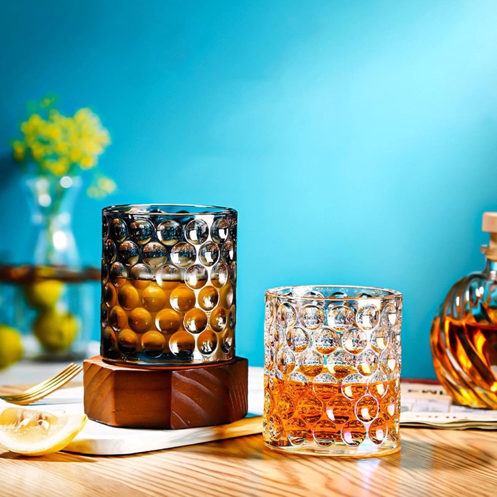 Jual Gelas kaca unik estetik gelas minuman kopi susu teh desain hologram bubble rock glass 290 ...