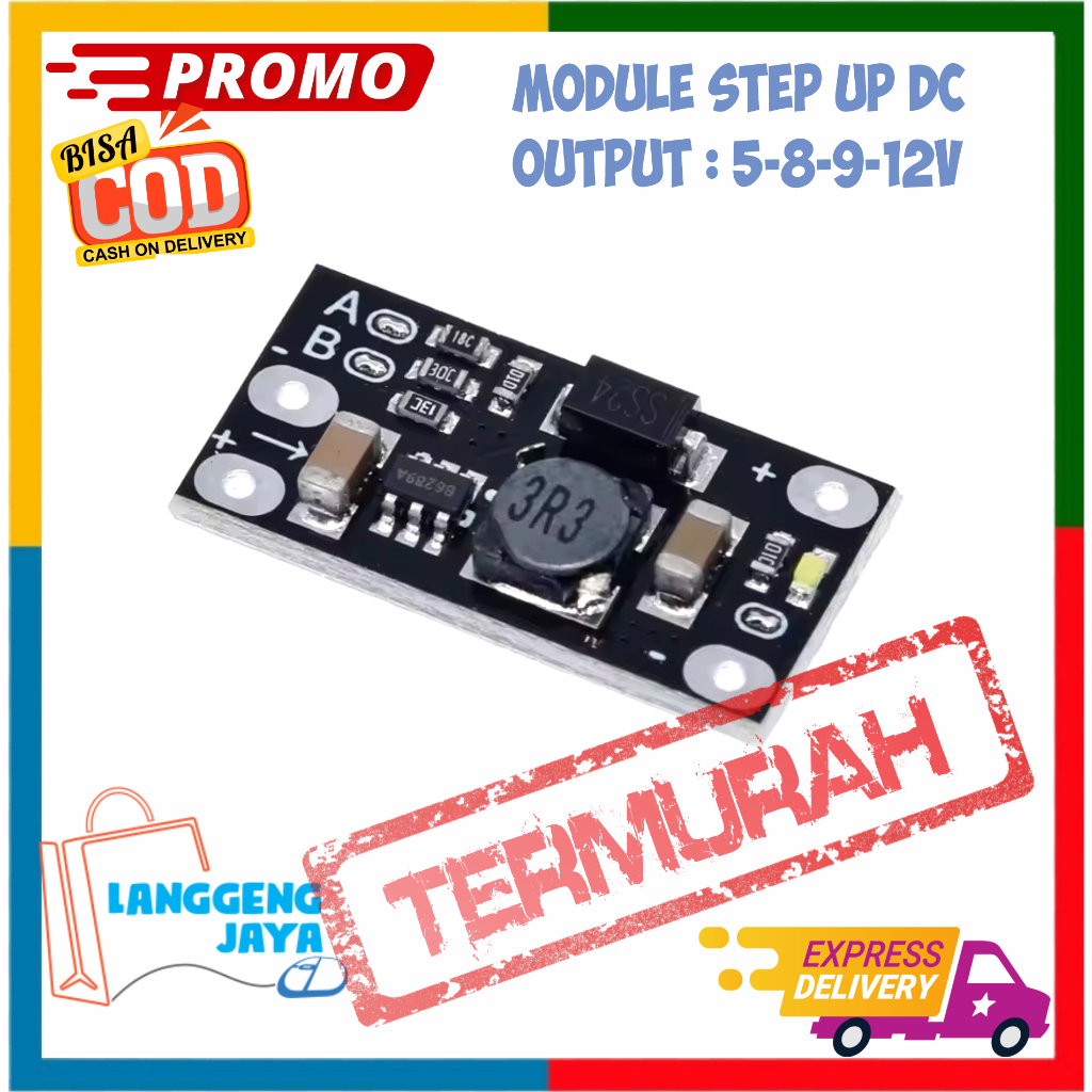 Jual Modul Step Up 𝑴𝒐𝒅𝒖𝒍𝒆 𝑺𝒕𝒆𝒑 𝒖𝒑 𝑫𝑪 𝒕𝒐 𝑫𝑪 3.7V to 5V 8V 9V 12V ...