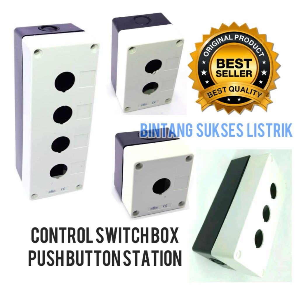 Jual PREMIUM Control Box Push Button 4 5 Hole / Lubang BX1-22 PUTIH ...