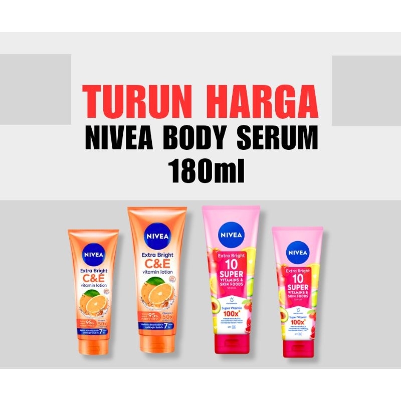 Jual TURUN HARGA !!! NIVEA BODY SERUM C & E dan SUPER 180ml | Shopee ...