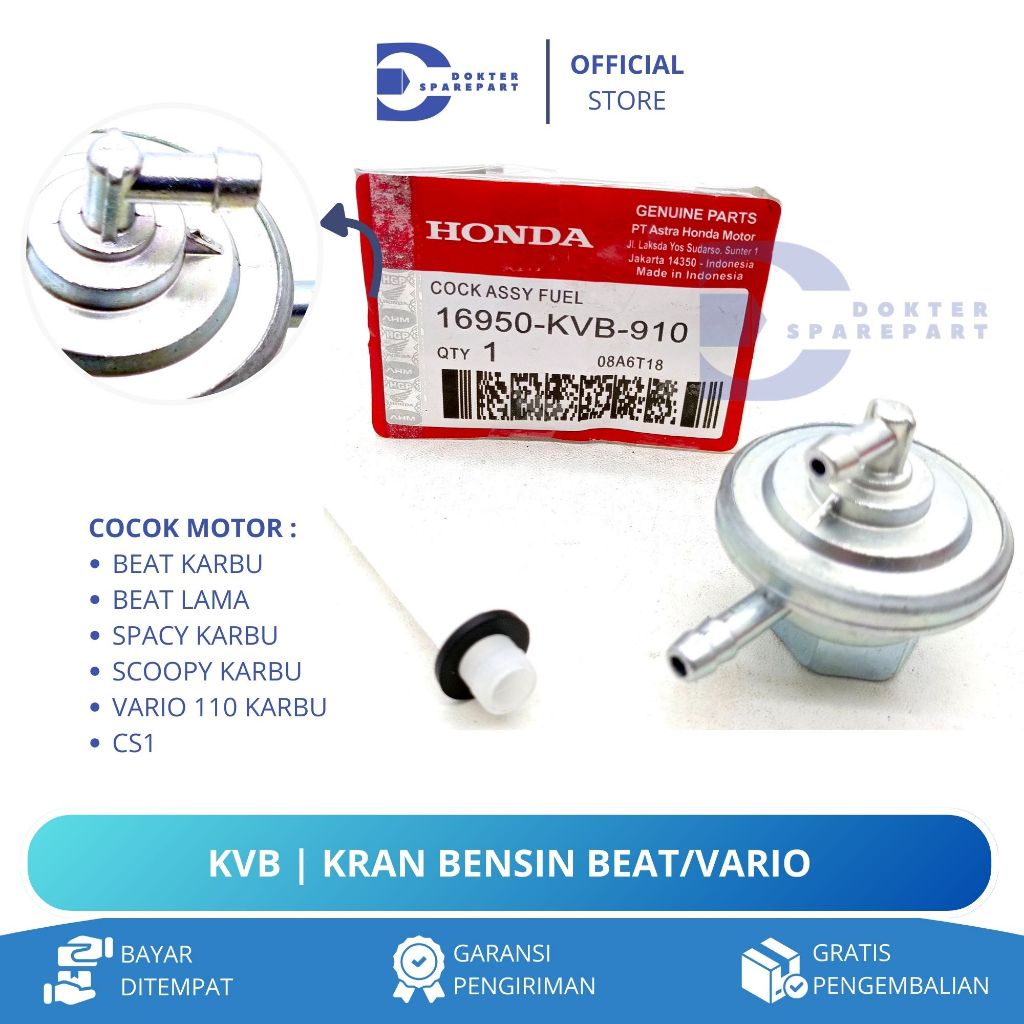 Jual KVB KRAN BENSIN BEAT KARBU / SPACY / VARIO 110 / SCOOPY / MEMBRAN BENSIN / TANGKI BENSIN ...