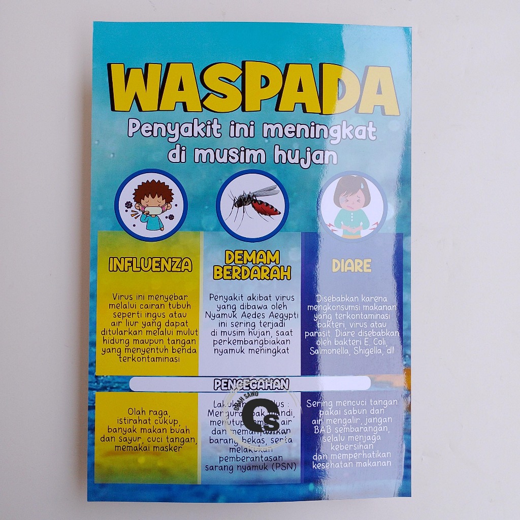 Jual Poster Waspada Penyakit Meningkat Di Musim Hujan - Influenza ...