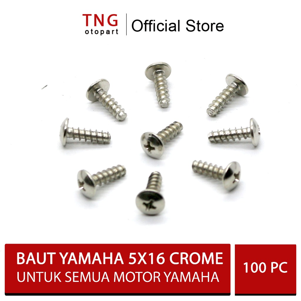 Jual 100 pcs Baut Body Yamaha 5x16 Crome / Baut Body CacIng Yamaha 5X16 ...