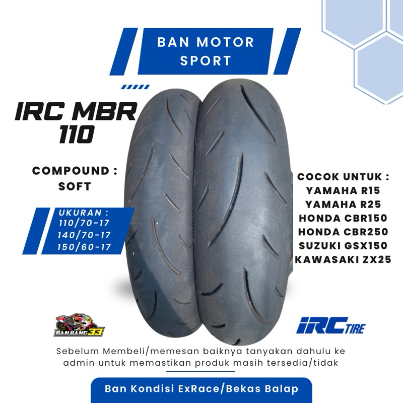 Jual Ban Motor Sport CBR,R25,GSX MBR-110 110/70-17//120/70-17//140/70 ...