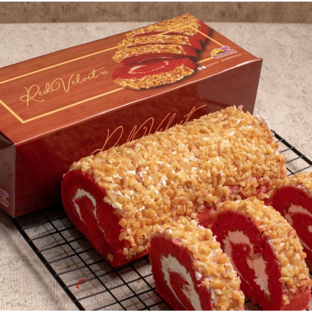 Jual BOLU ROLL CAKE RED VELVET GOLDEN FRANCE (552gram) | Shopee Indonesia