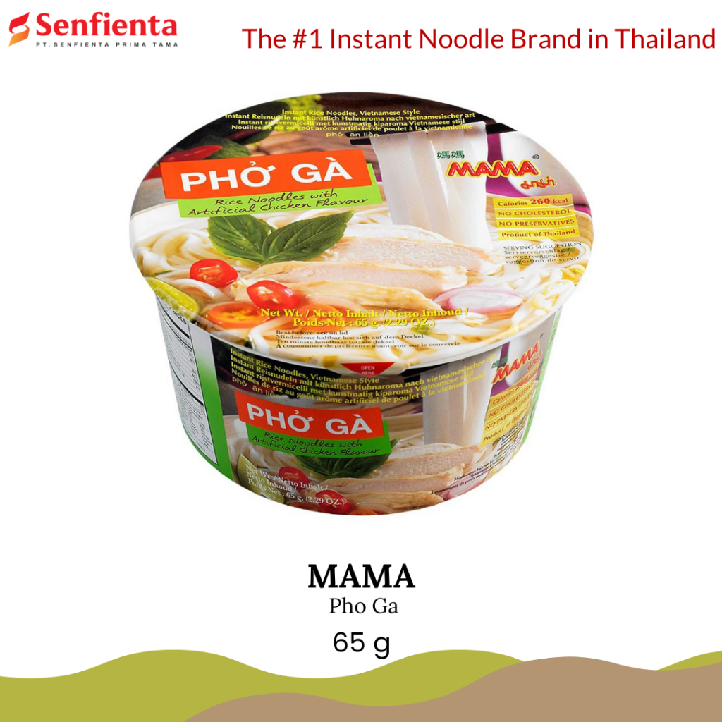 Jual MAMA Cup Pho Ga Rice Noodle Chicken Flavour (Bowl) 65 gr | Shopee ...
