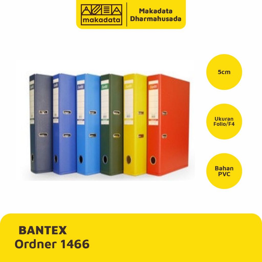Jual ORDNER BANTEX PVC 1466 UKURAN FOLIO/F4 - 5CM WARNA-WARNI (1 PCS ...