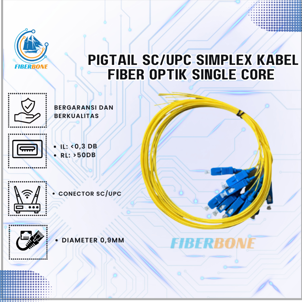 Jual Pigtail SC UPC Simplex Kabel Fiber Optik Single Core No Patch Cord ...
